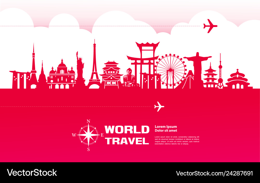 Travel around the world Royalty Free Vector Image
