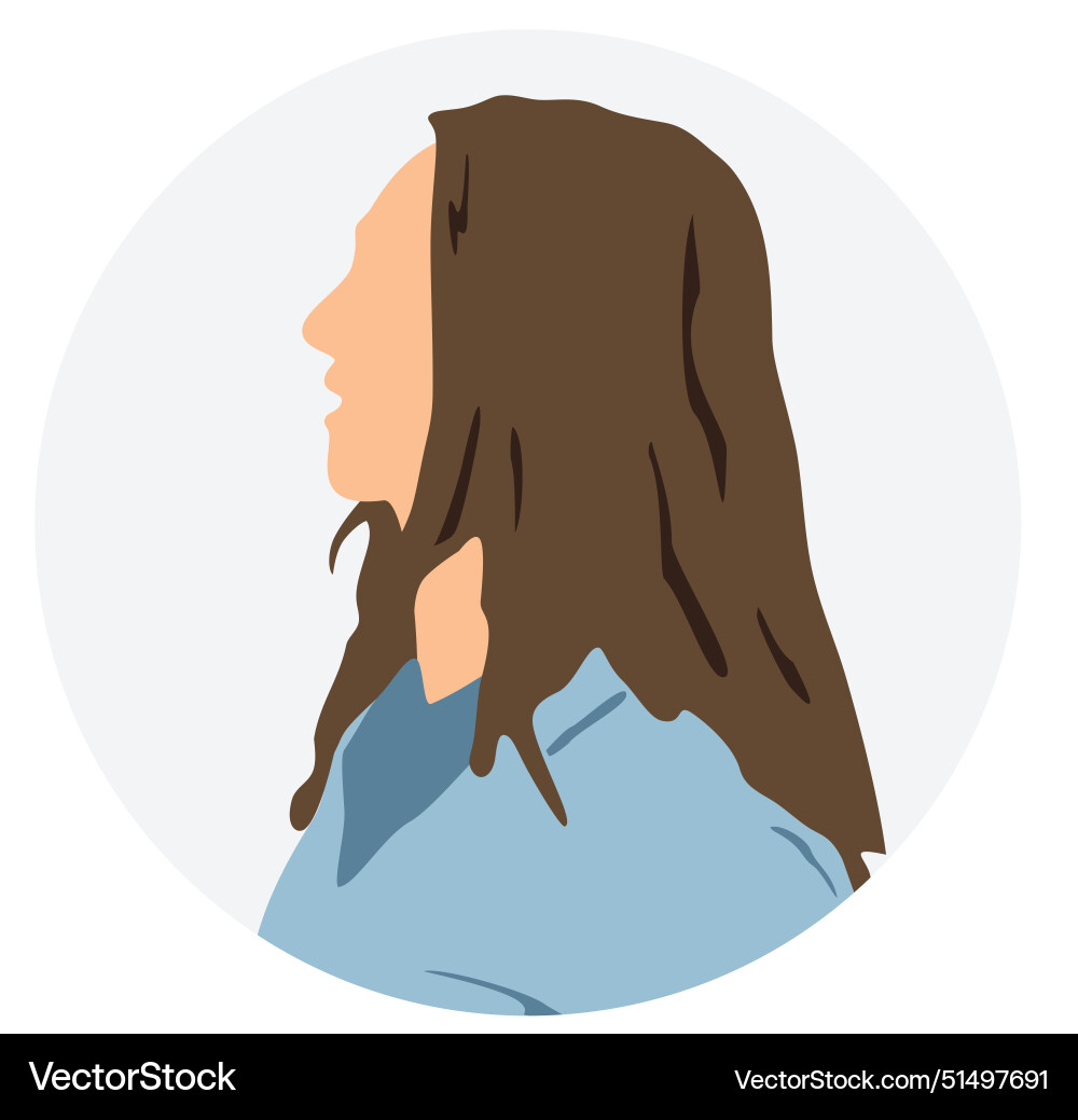 Woman in casual side portrait Royalty Free Vector Image