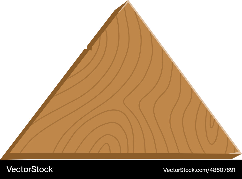 Wood plank triangle sign board Royalty Free Vector Image