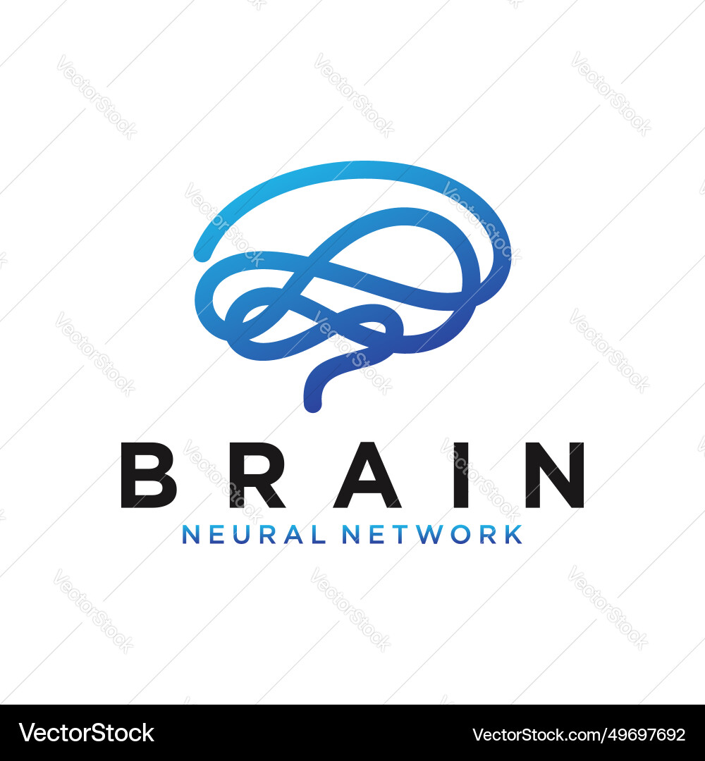 Abstract creative colorful brain infinity logo Vector Image