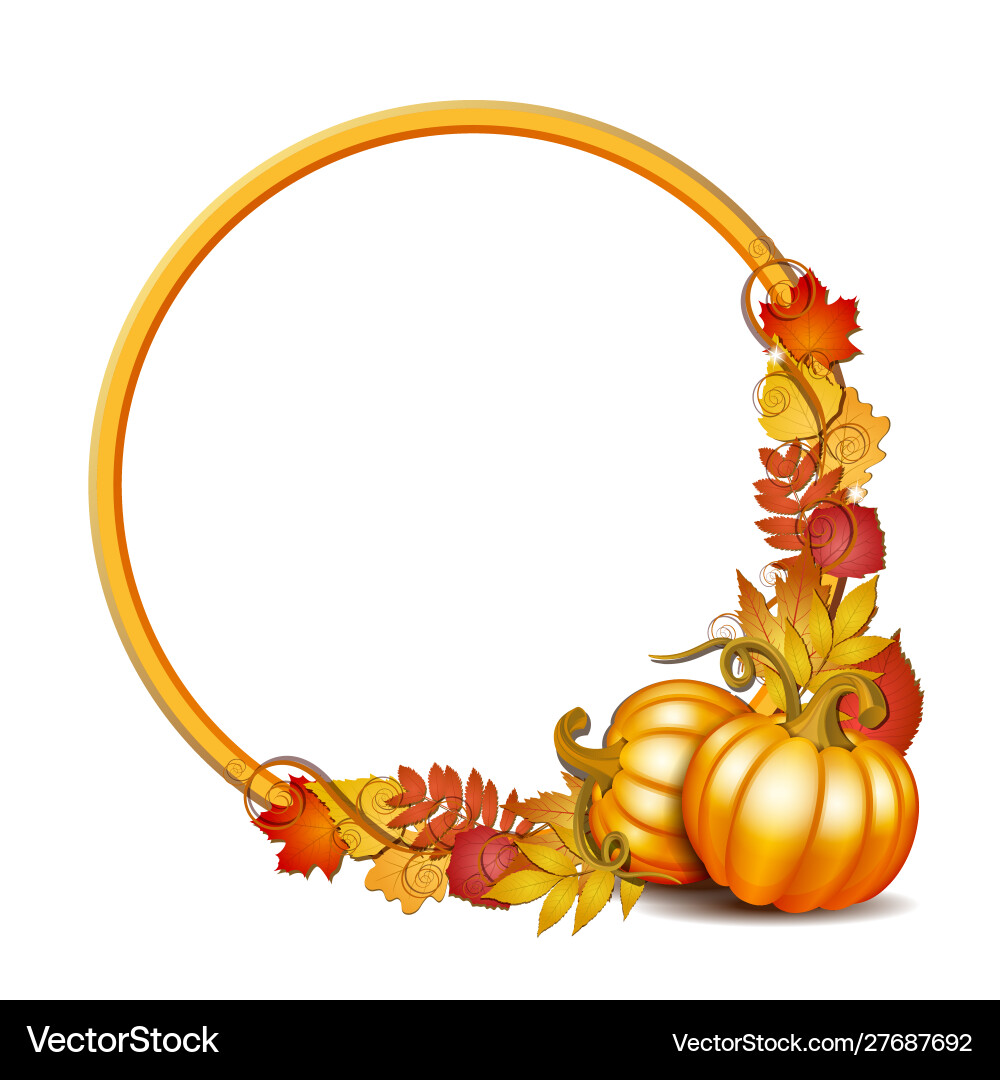 Autumnal Pumpkin Frame Royalty Free Vector Image