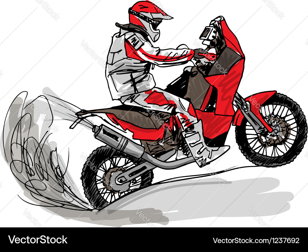 Biker in action Royalty Free Vector Image - VectorStock