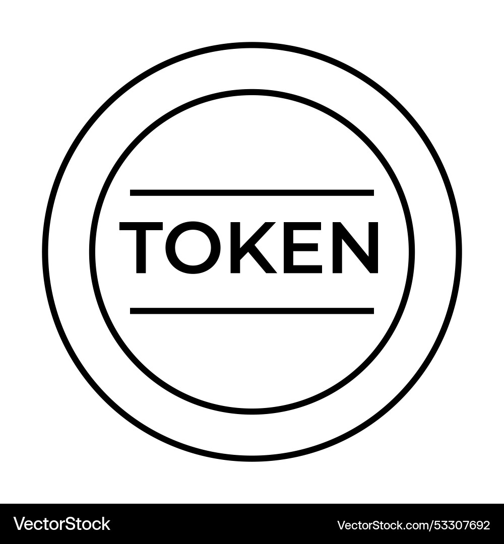Circular token design with token text in center Vector Image