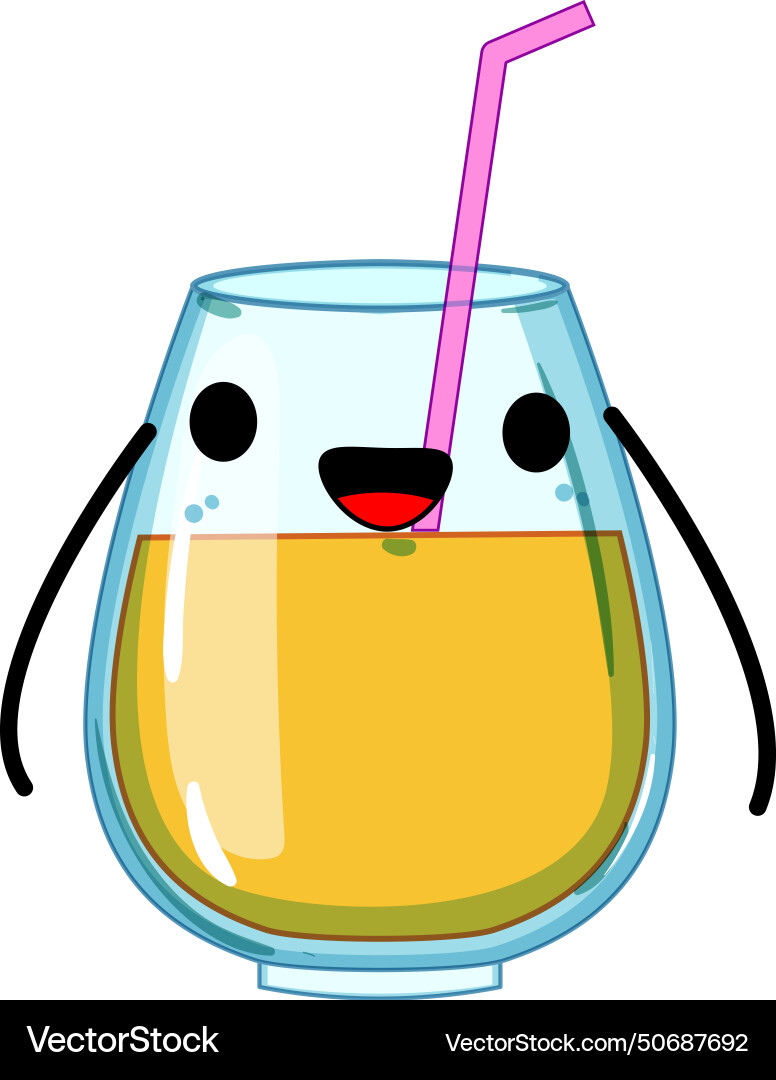 Drink cocktail character cartoon Royalty Free Vector Image