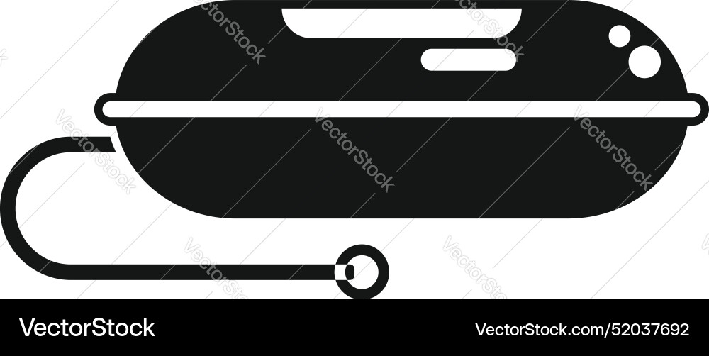 Inflatable rescue raft with rope for emergency Vector Image