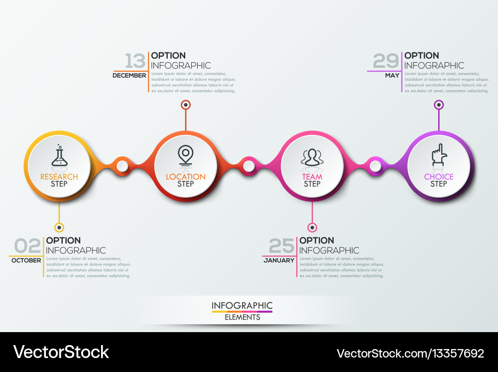 Infographic design template with timeline Vector Image