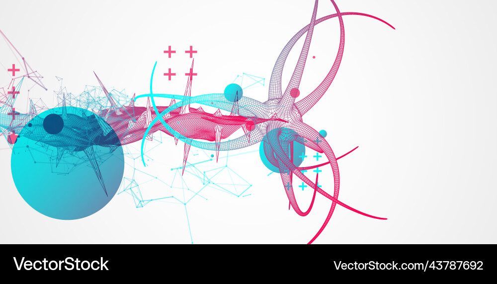 Microbiology virus science 3d microscopic Vector Image
