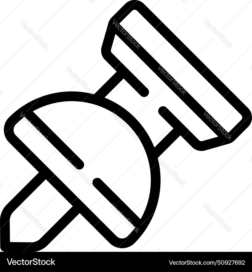Pin thumbtack icon outline drawing Royalty Free Vector Image