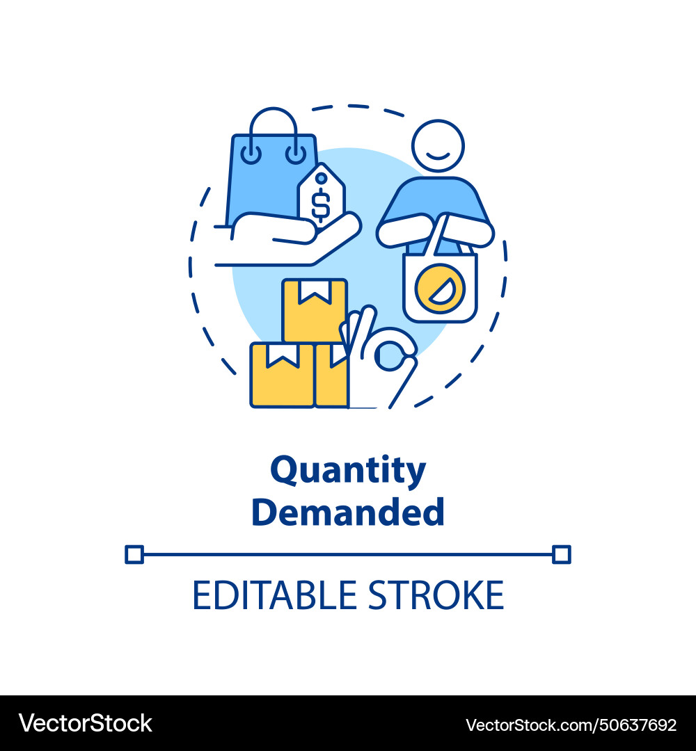 Quantity demanded multi color concept icon Vector Image