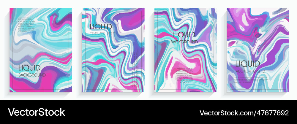 Set of backgrounds in liquid style design Vector Image