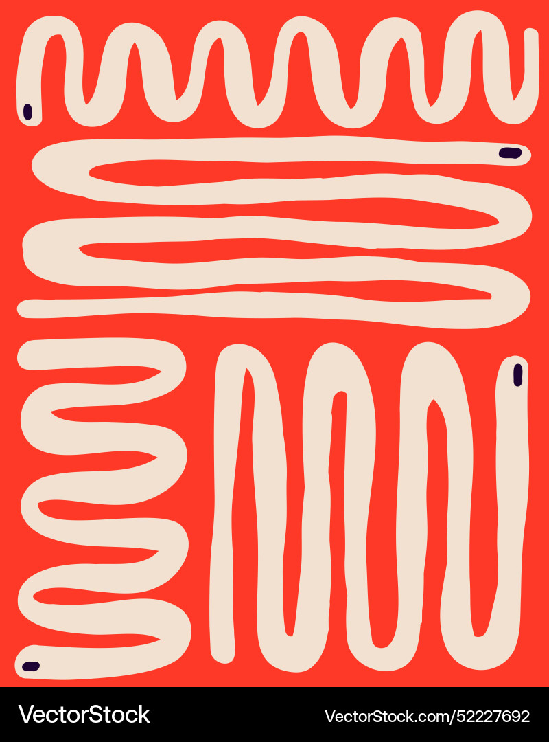 Snake card in modern trendy naive style Royalty Free Vector