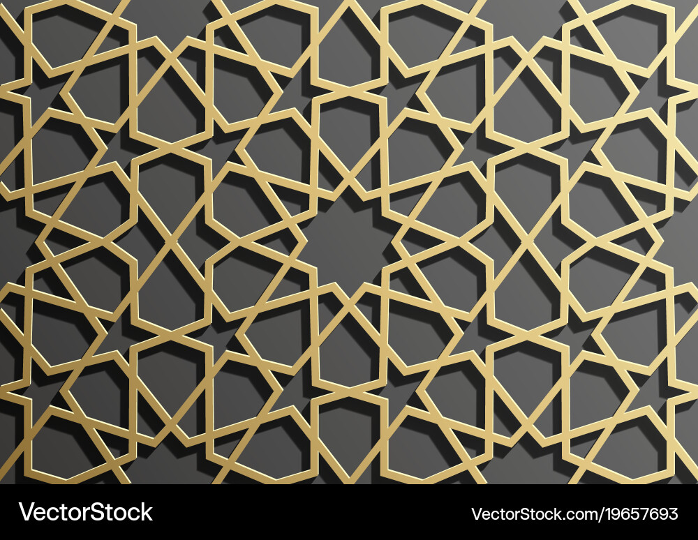 Background with gold seamless pattern on black Vector Image