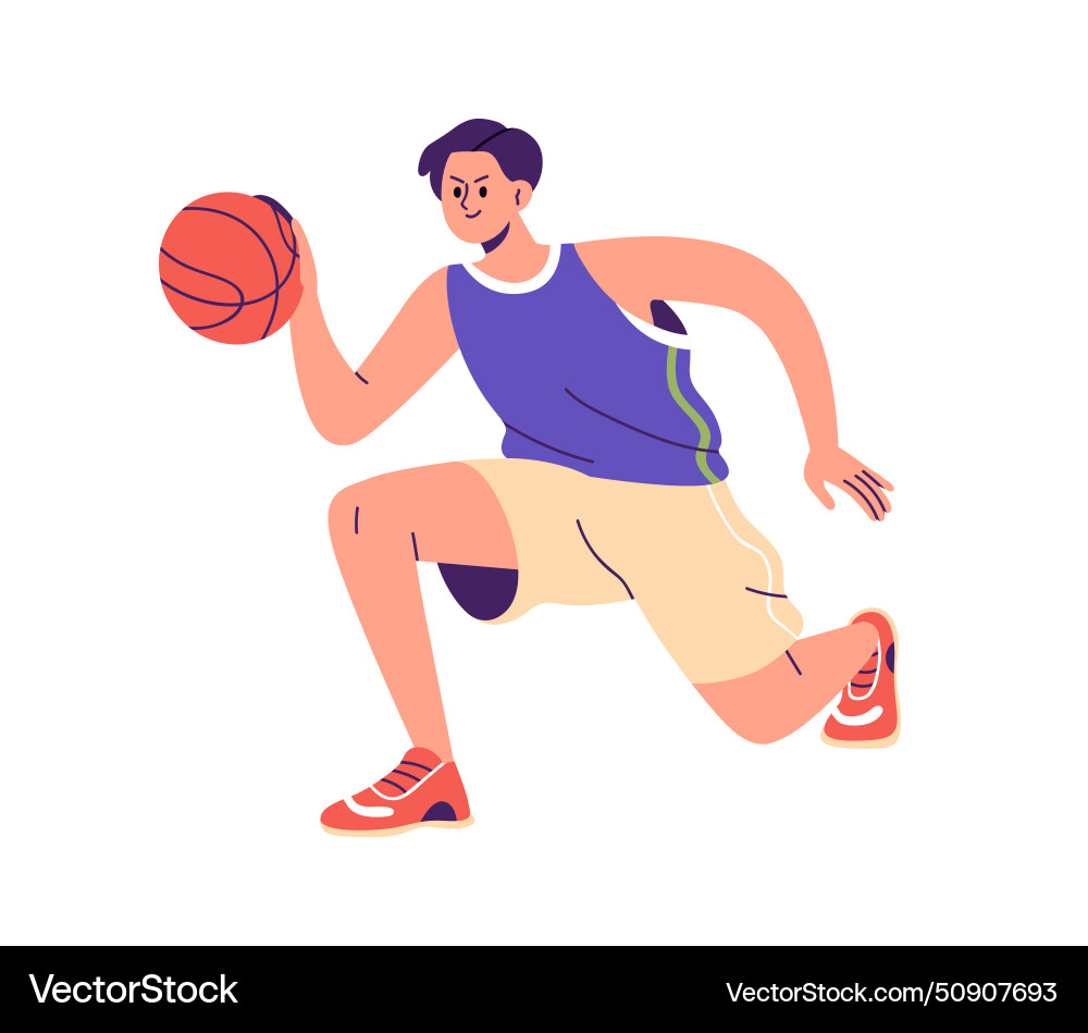 Basketball player man athlete playing sport game Vector Image