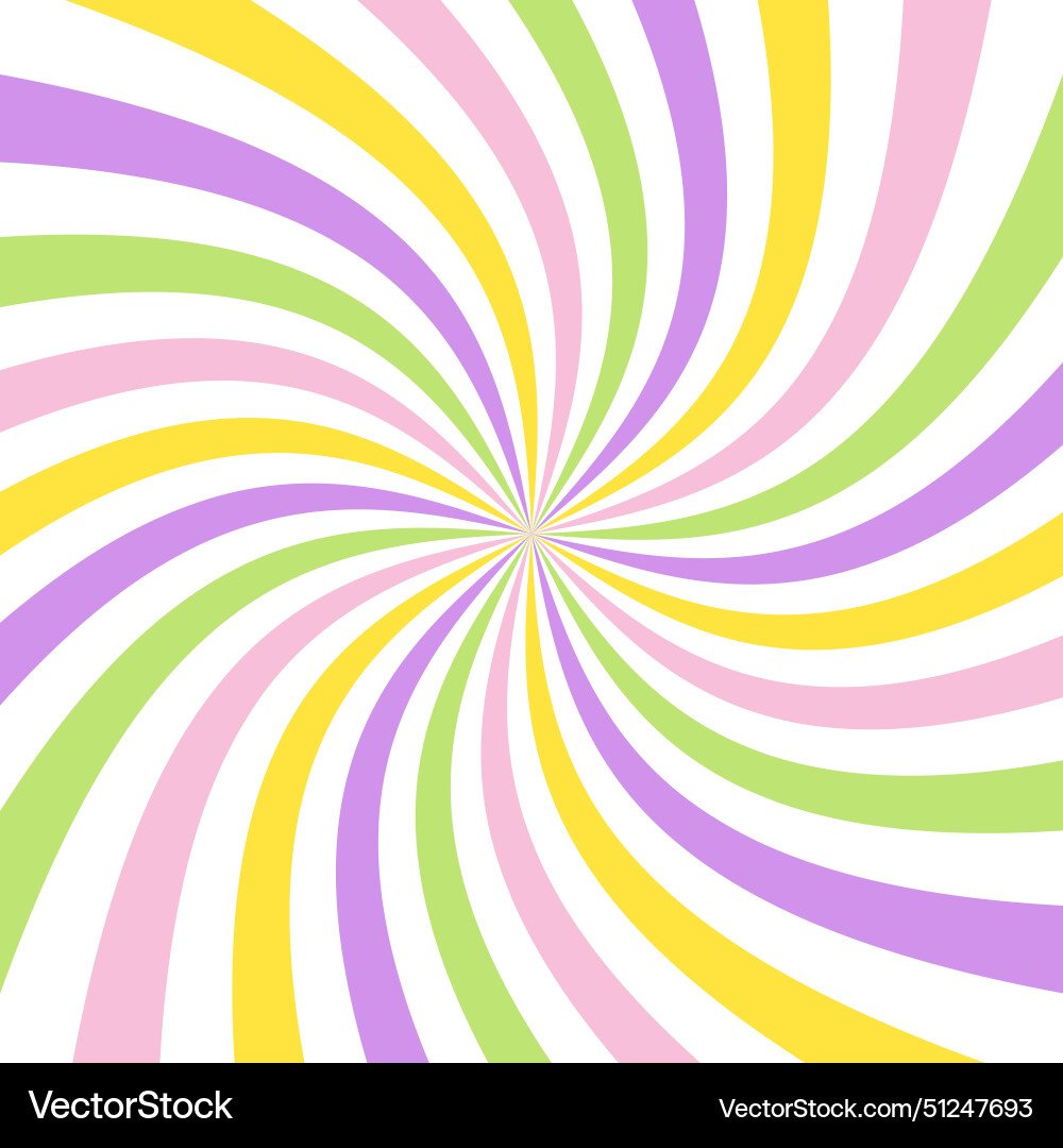Colorful starburst candy colors swirl sun rays Vector Image