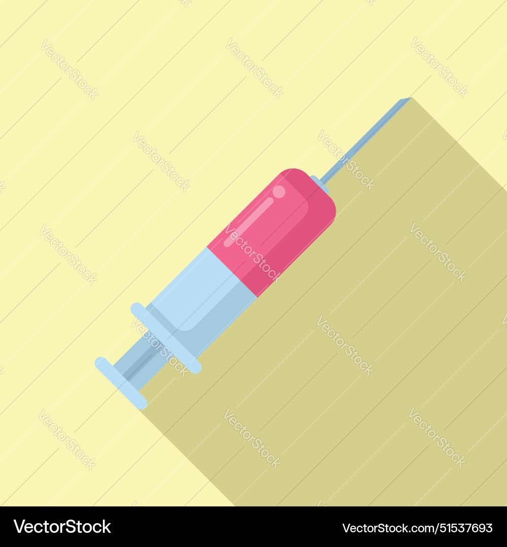 Flat design of syringe Royalty Free Vector Image