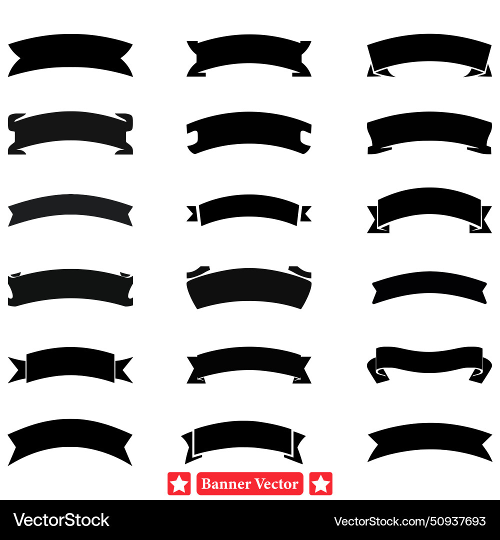 Graceful ribbon and banner silhouettes versatile Vector Image