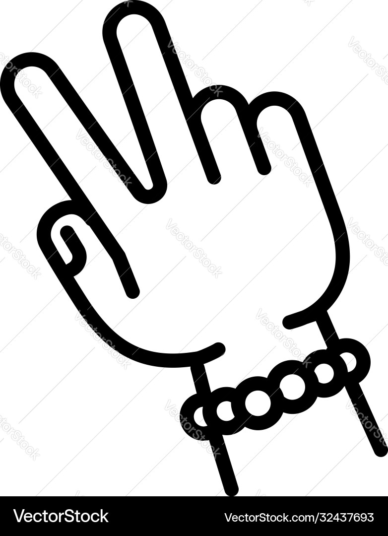 Rapper Handzeichen Symbol Umriss Stil Lizenzfreier Vektor