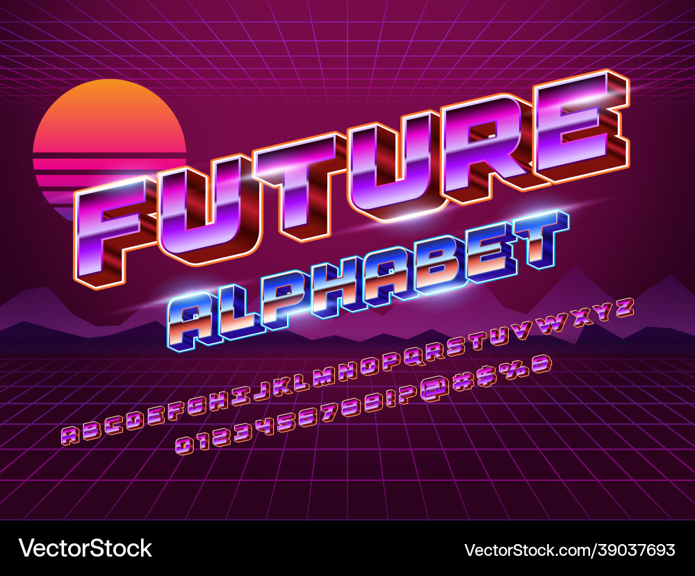 Retro font Royalty Free Vector Image - VectorStock