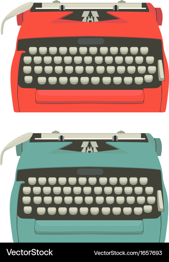 Retro typewriter set Royalty Free Vector Image