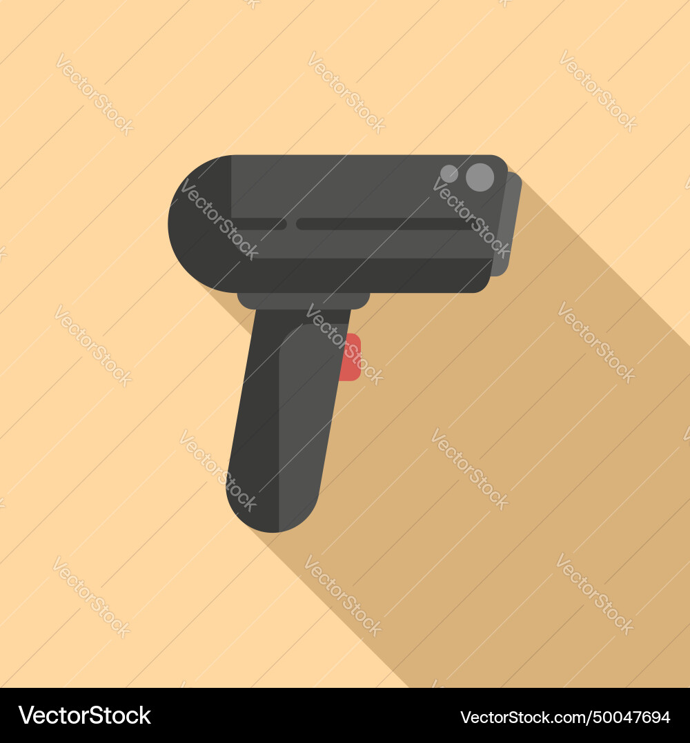 Bar code pistol icon flat box hand check Vector Image