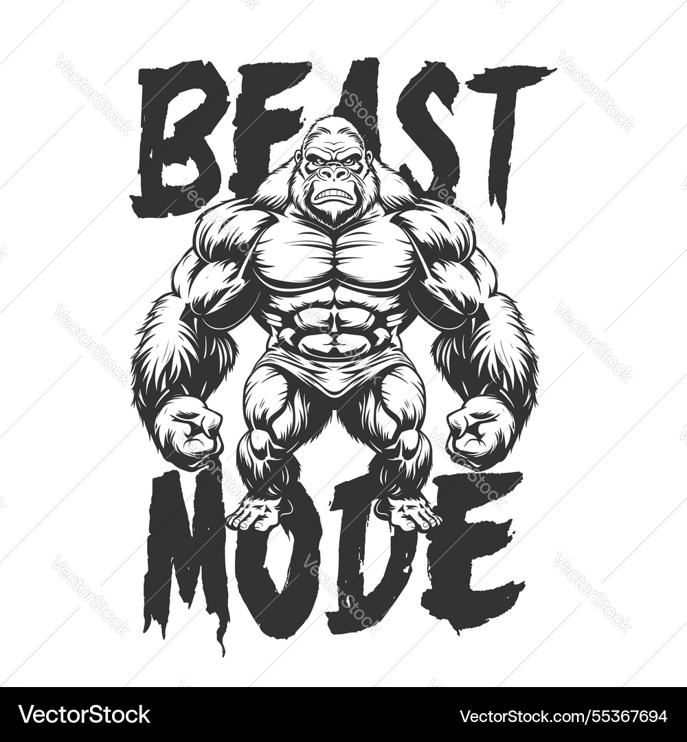 Beast mode clip art Royalty Free Vector Image - VectorStock