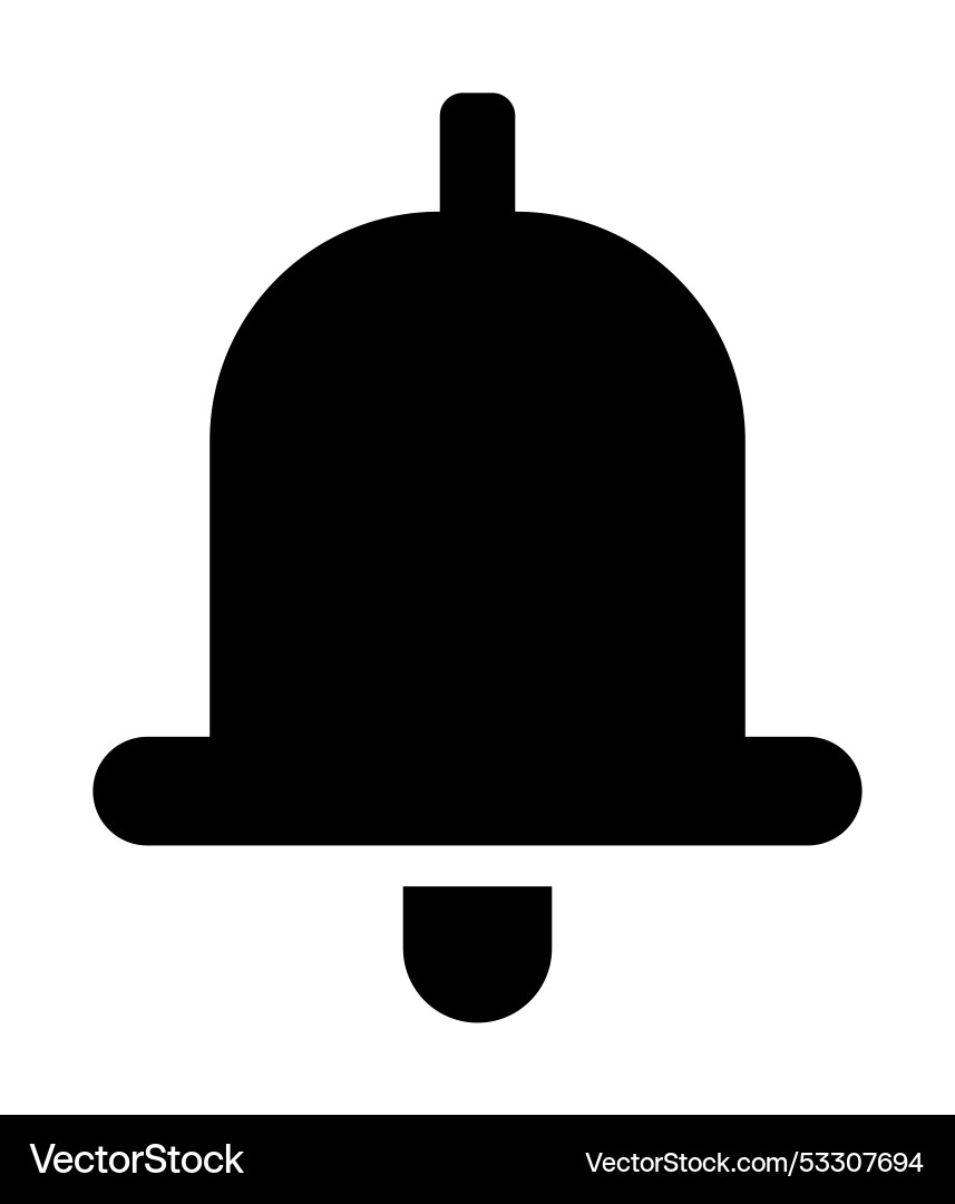 Black notification bell symbol with simple design Vector Image