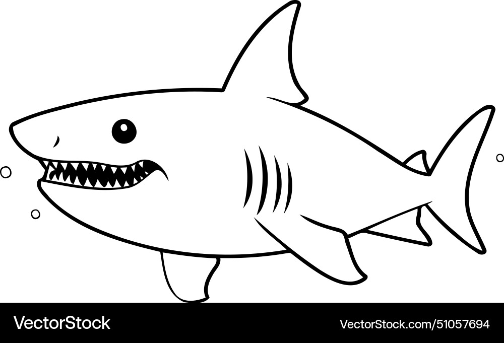 Cartoon shark isolated on white background Vector Image