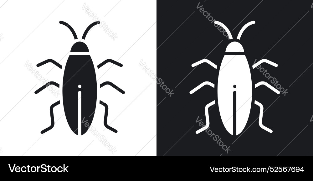 Cockroach icon set on white background Royalty Free Vector
