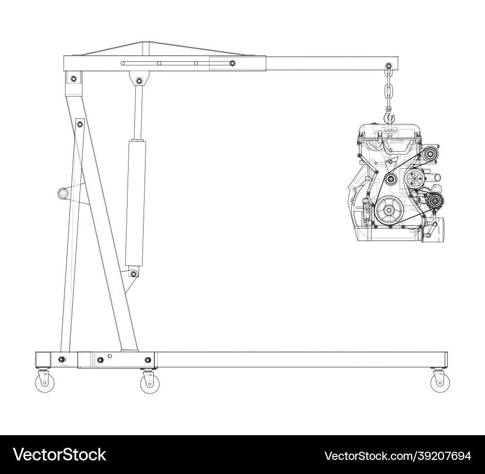 Engine hoist with Royalty Free Vector Image - VectorStock
