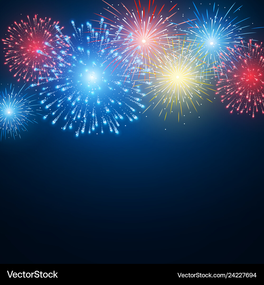 Fireworks festival colorful firework Royalty Free Vector