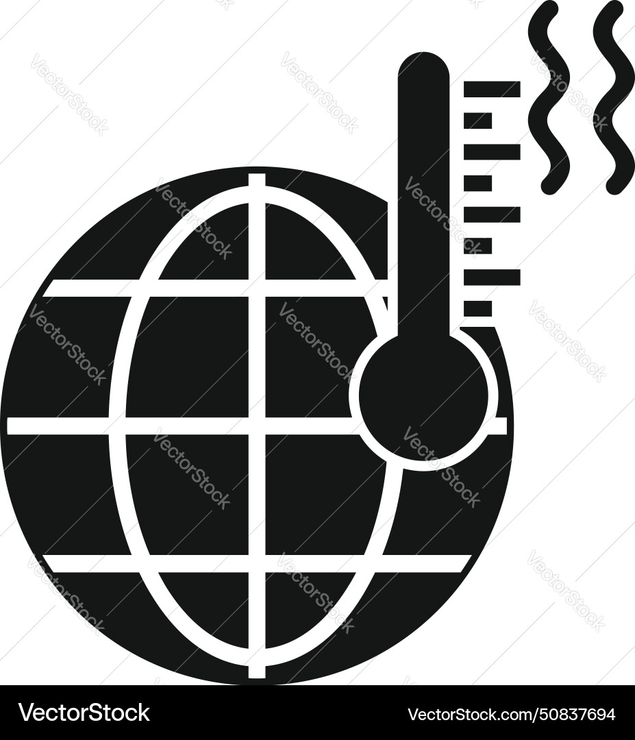 Global warming temperature icon simple Royalty Free Vector