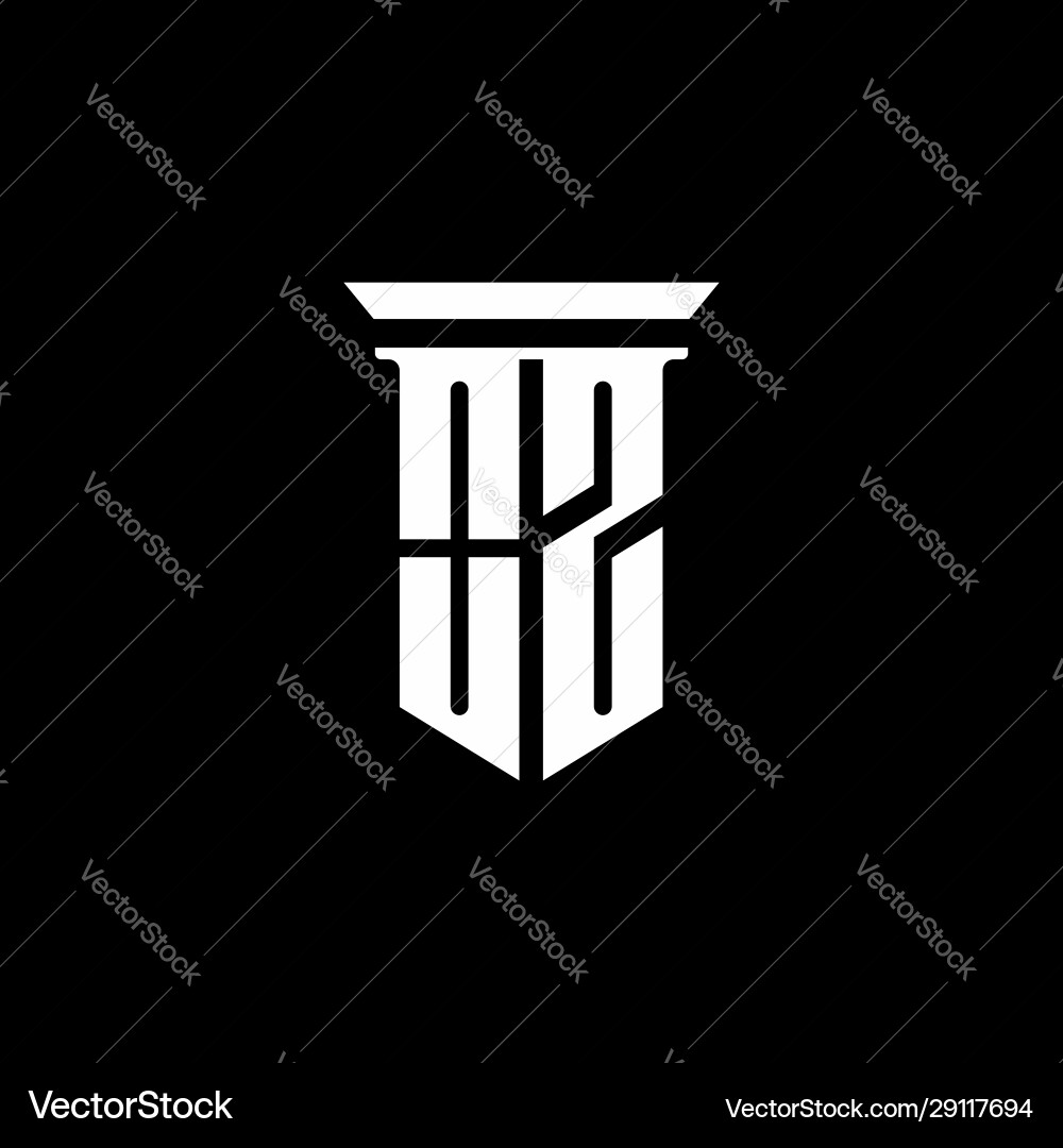 Oz monogram logo with emblem style isolated Vector Image