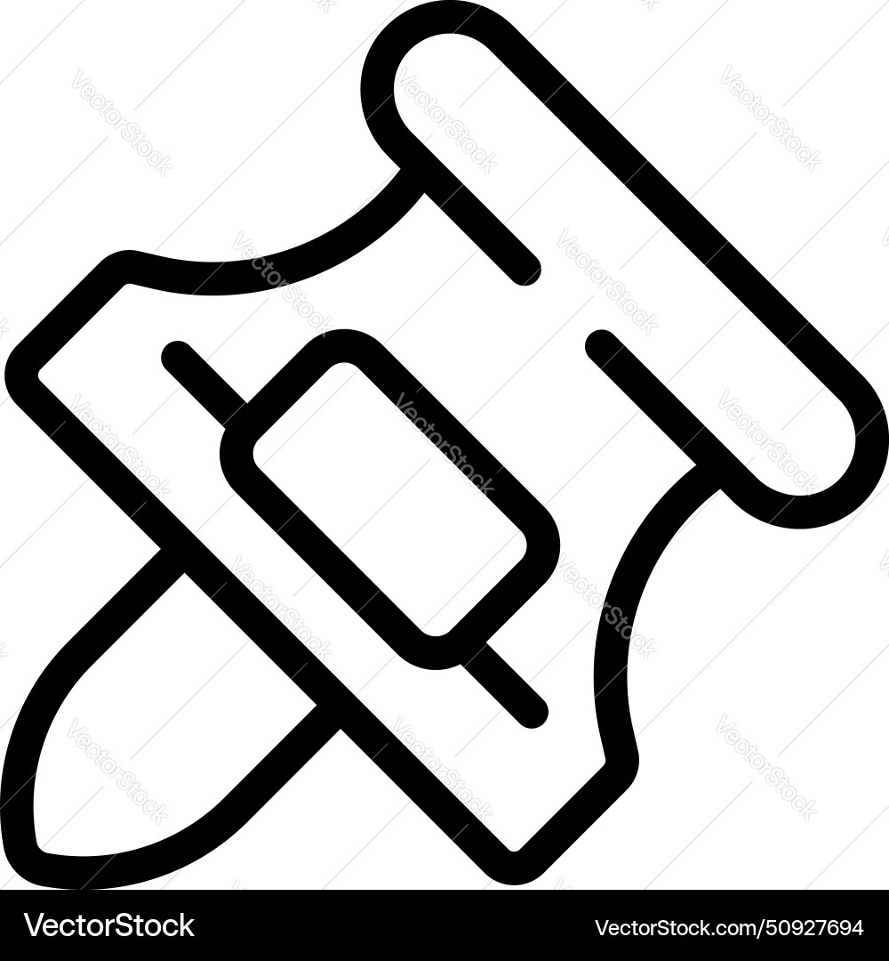 Push pin thumbtack icon outline reminder Vector Image