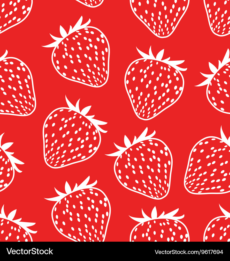 Strawberry Seamless Pattern Royalty Free Vector Image
