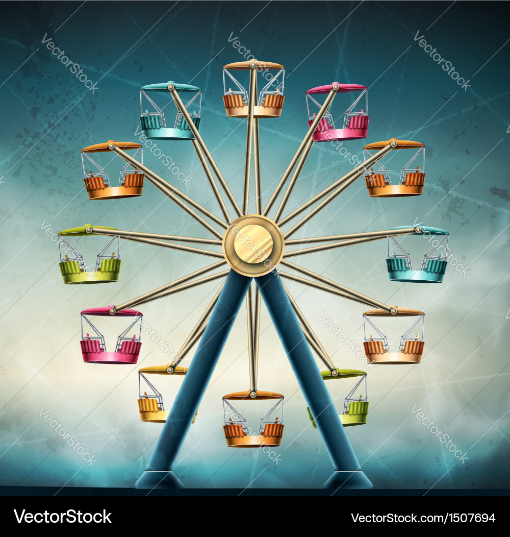 Vintage Ferris Wheel Royalty Free Vector Image