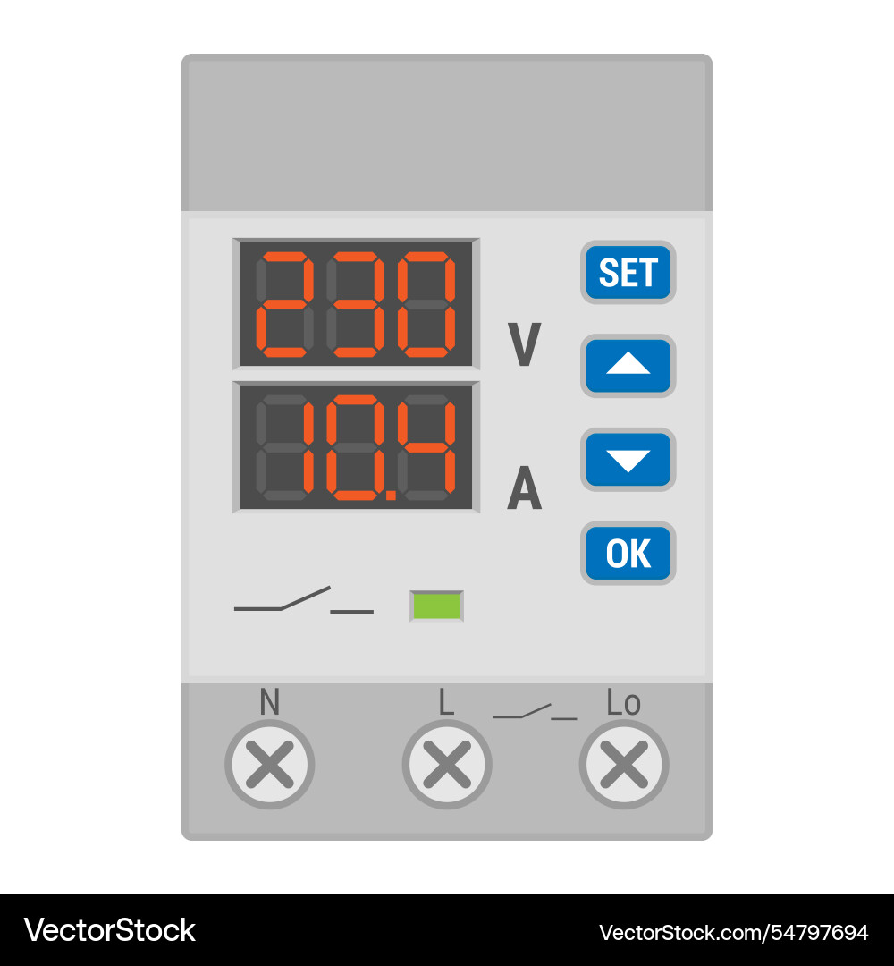 Voltage monitoring relay Royalty Free Vector Image