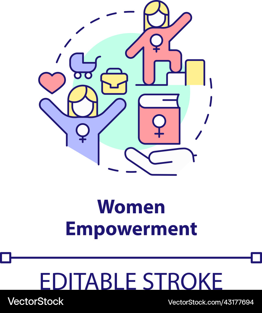 Women empowerment concept icon Royalty Free Vector Image