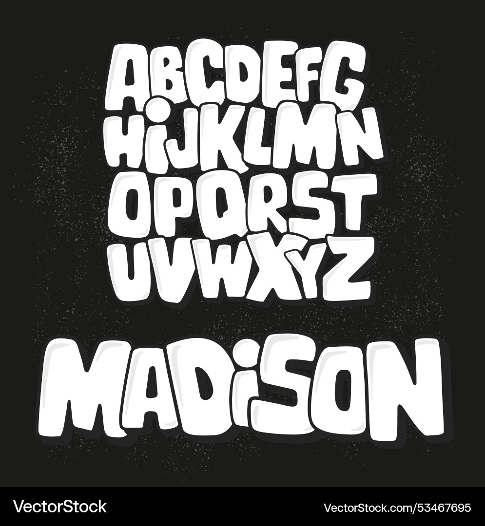 Comic alphabet cartoon style for your design Vector Image