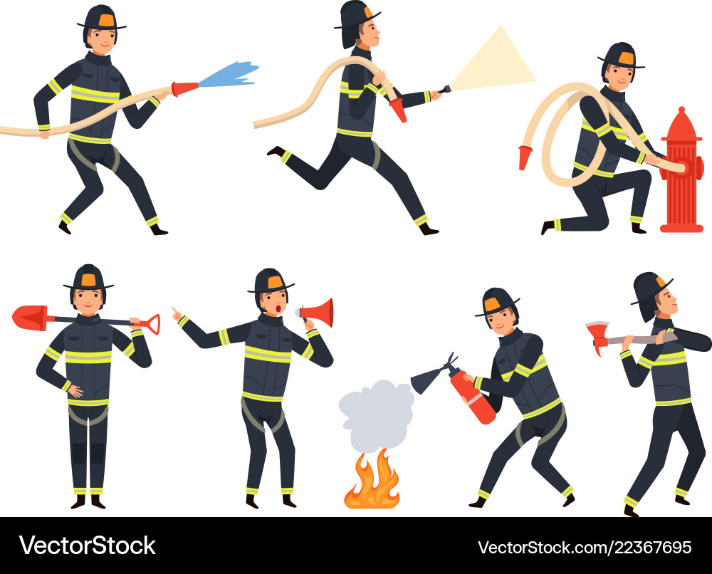 Firefighters Rescuing People Royalty Free Vector Image