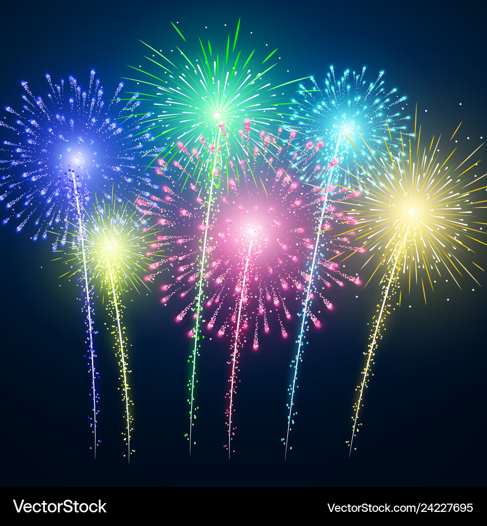 Fireworks festival colorful firework Royalty Free Vector