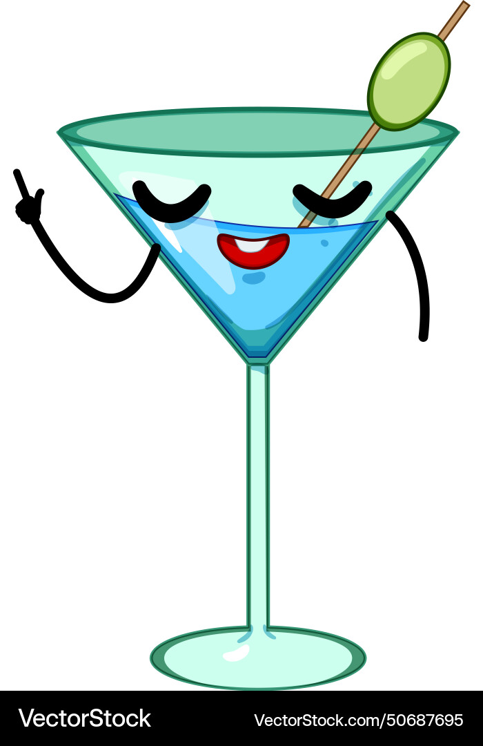Hand cocktail character cartoon Royalty Free Vector Image