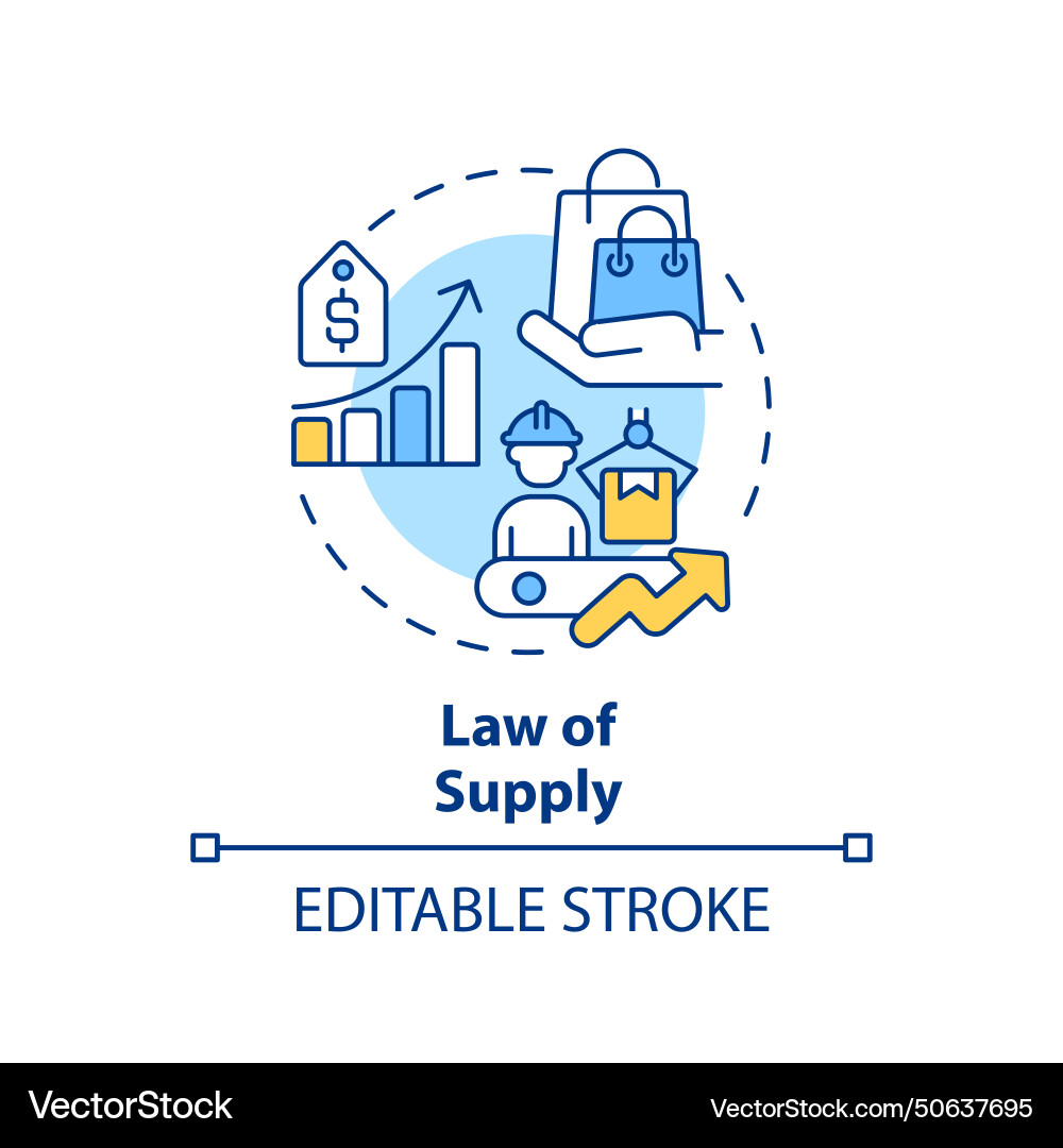 Law of supply multi color concept icon Royalty Free Vector