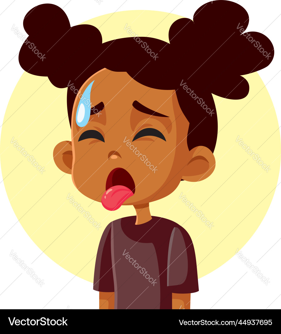 Little girl sweating suffering from excessive Vector Image