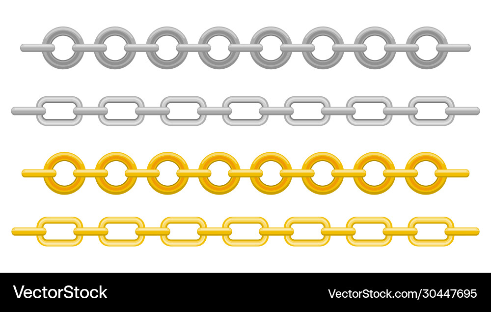 Metallic chain Royalty Free Vector Image - VectorStock