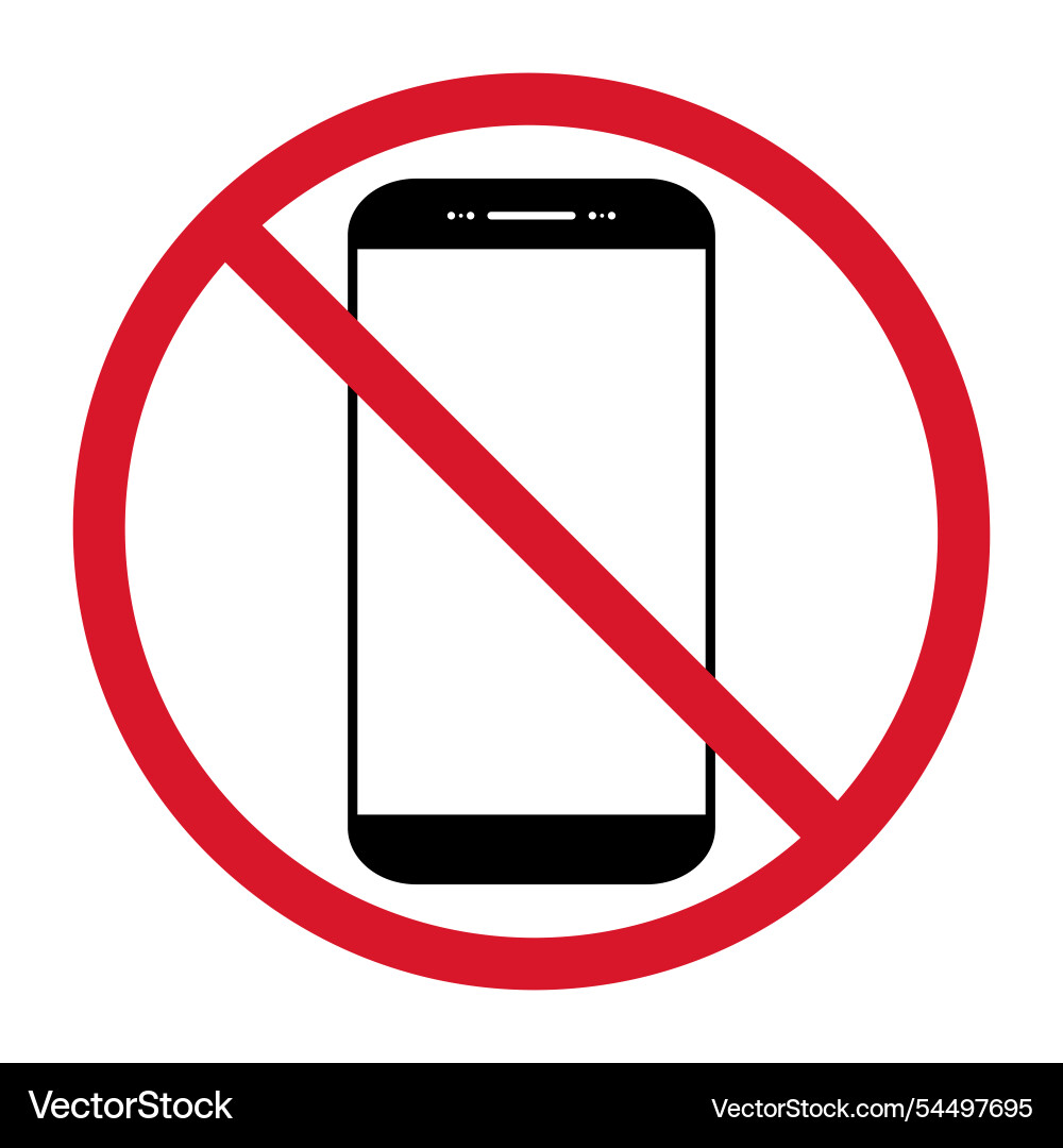 Mobile forbidden icon no use phone sign ban Vector Image