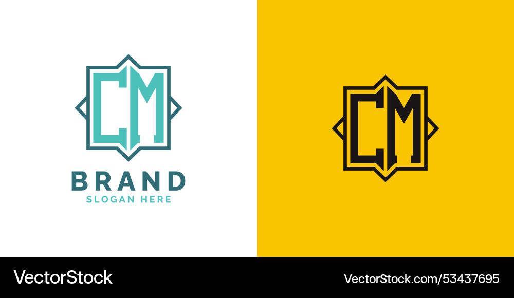 Modern cm monogram logo design initial letter Vector Image
