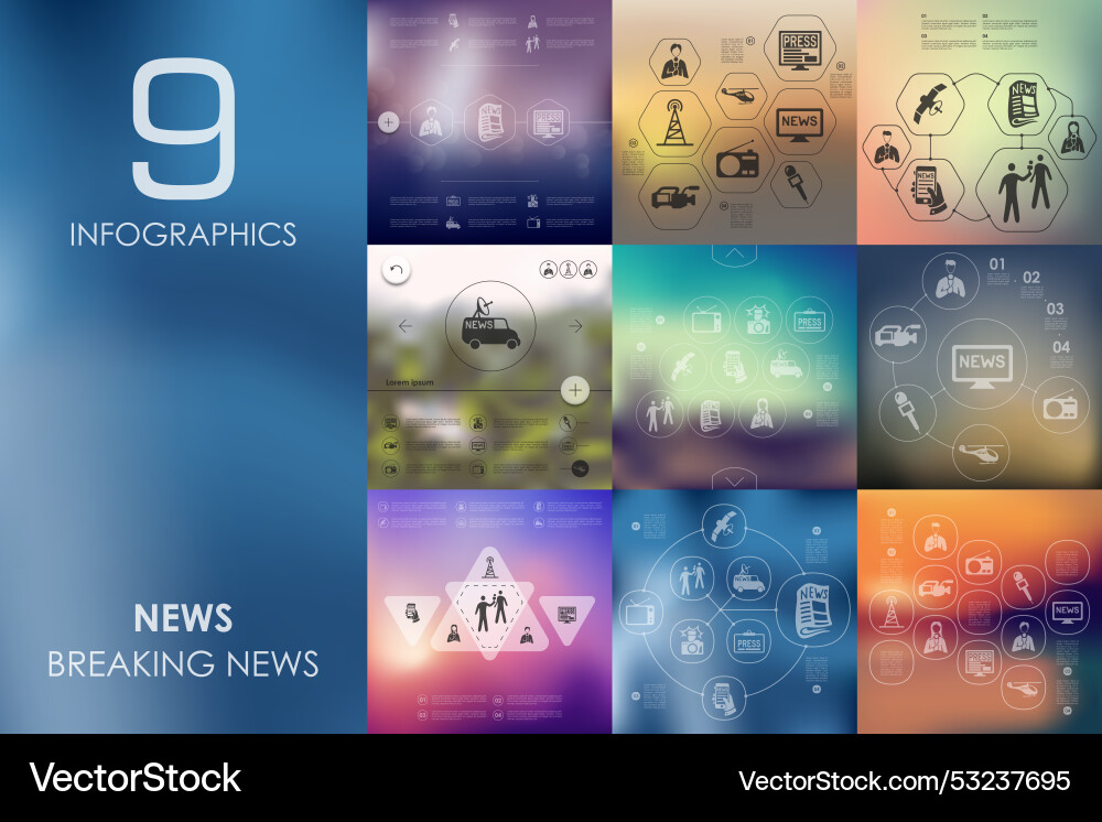 News infographic with unfocused background Vector Image
