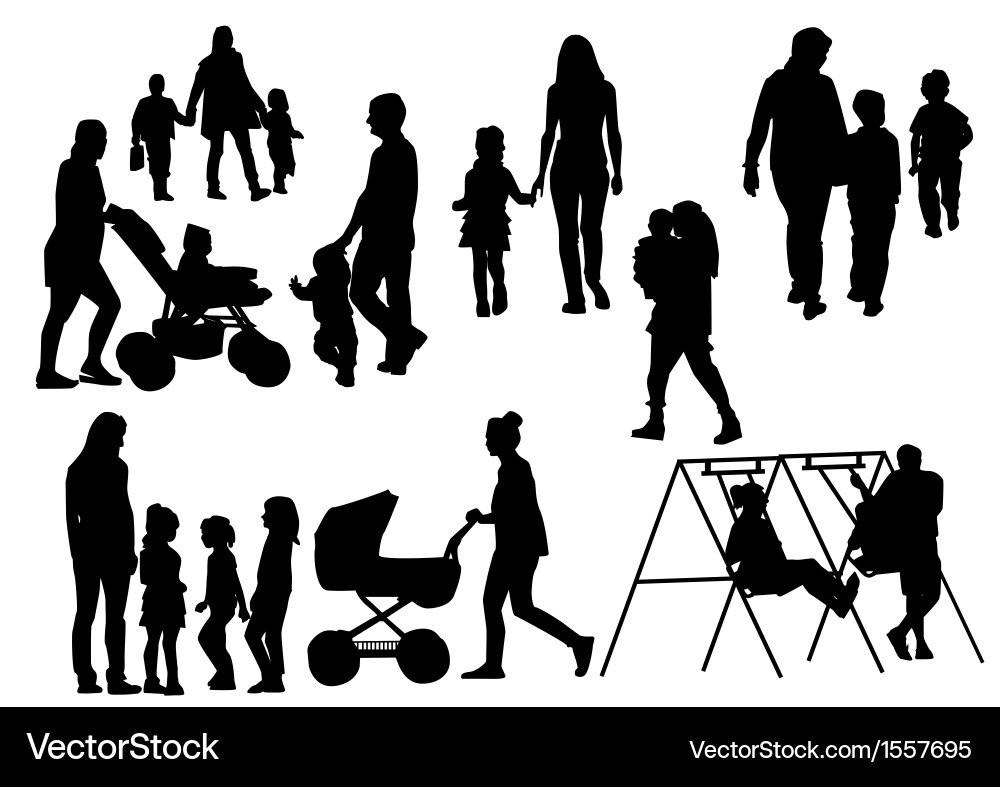 Parents with children Royalty Free Vector Image