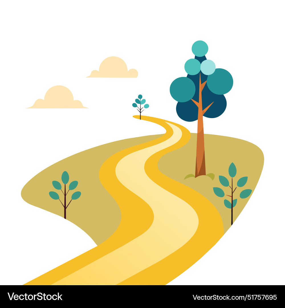 Path road minimal flat on white background Vector Image
