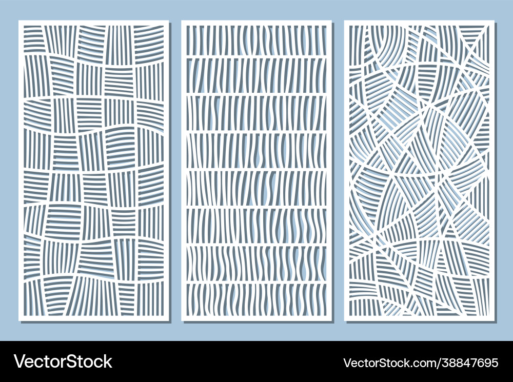 Set decorative card for cutting mosaic line Vector Image
